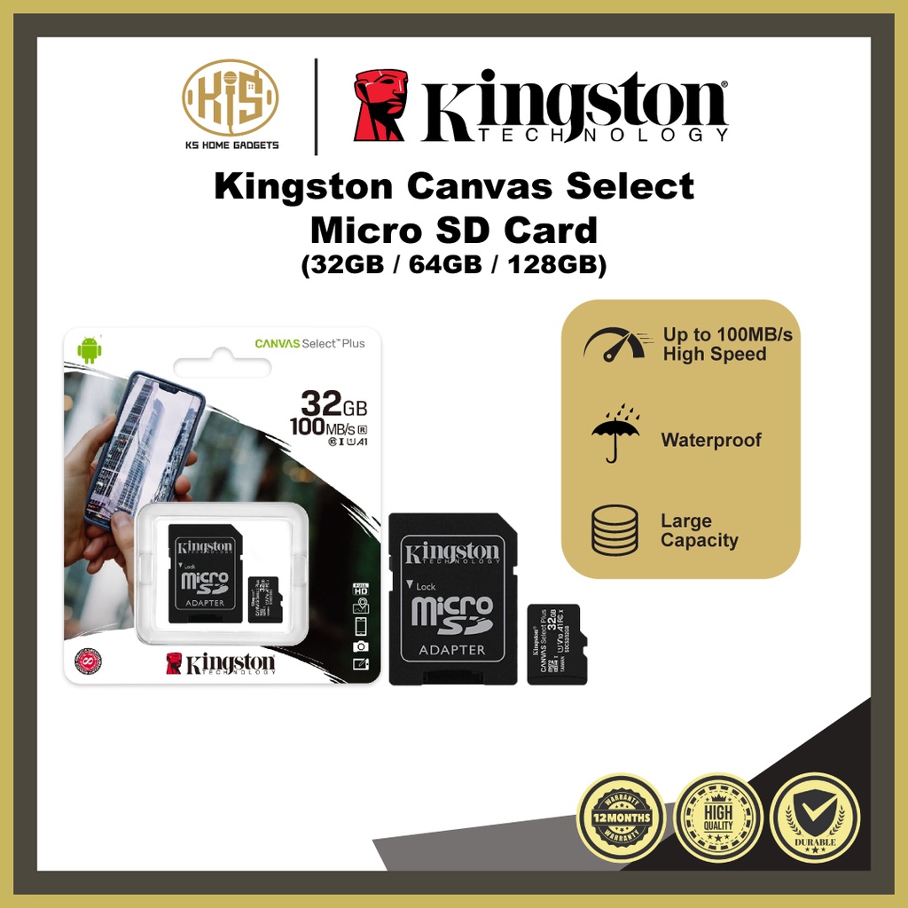 Kingston Micro SD Card Class 10 memory card U1 fast speed Original 32GB ...