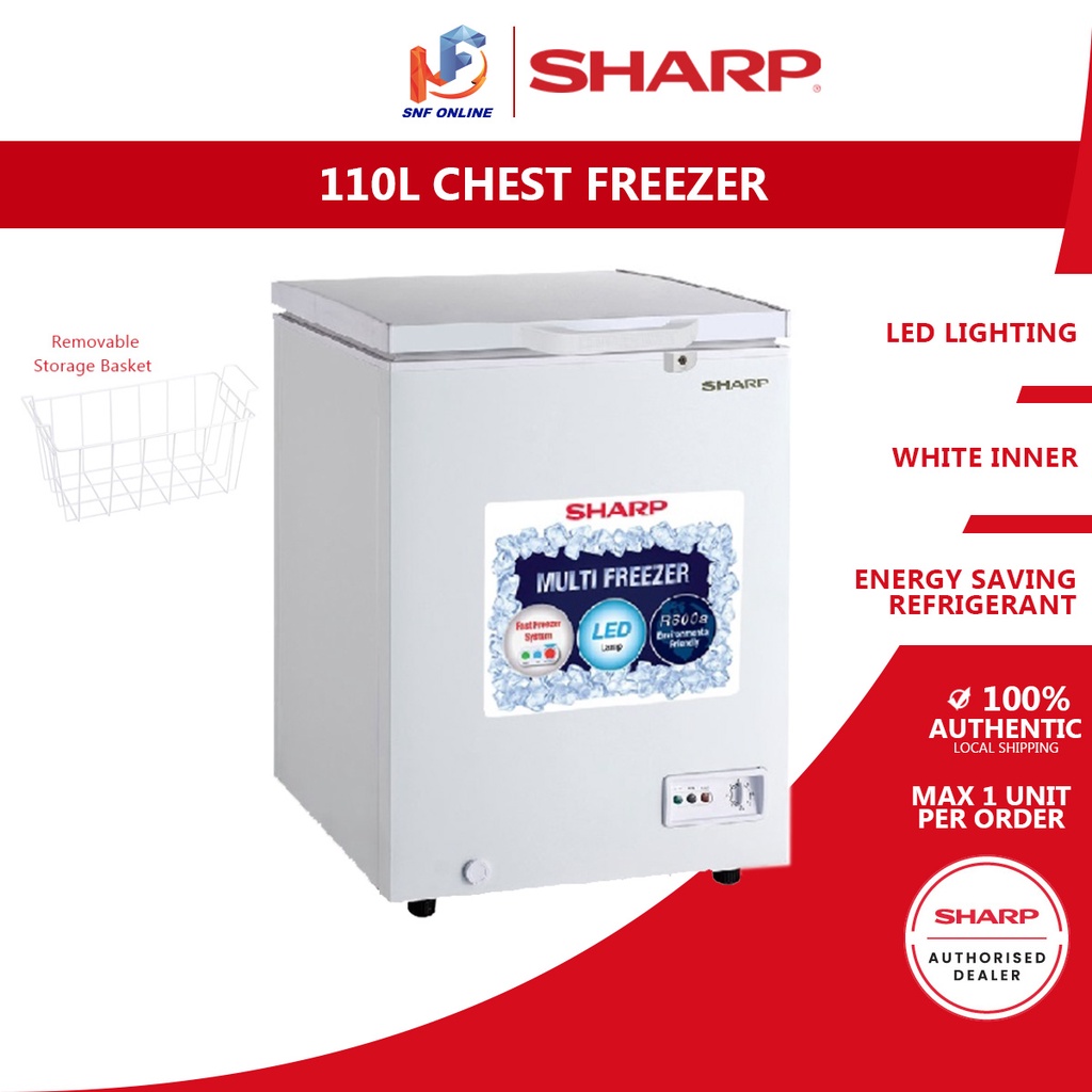Sharp Peti Sejuk Beku - Chest Freezer (110 L) SJC118 / SJC128 | Shopee ...