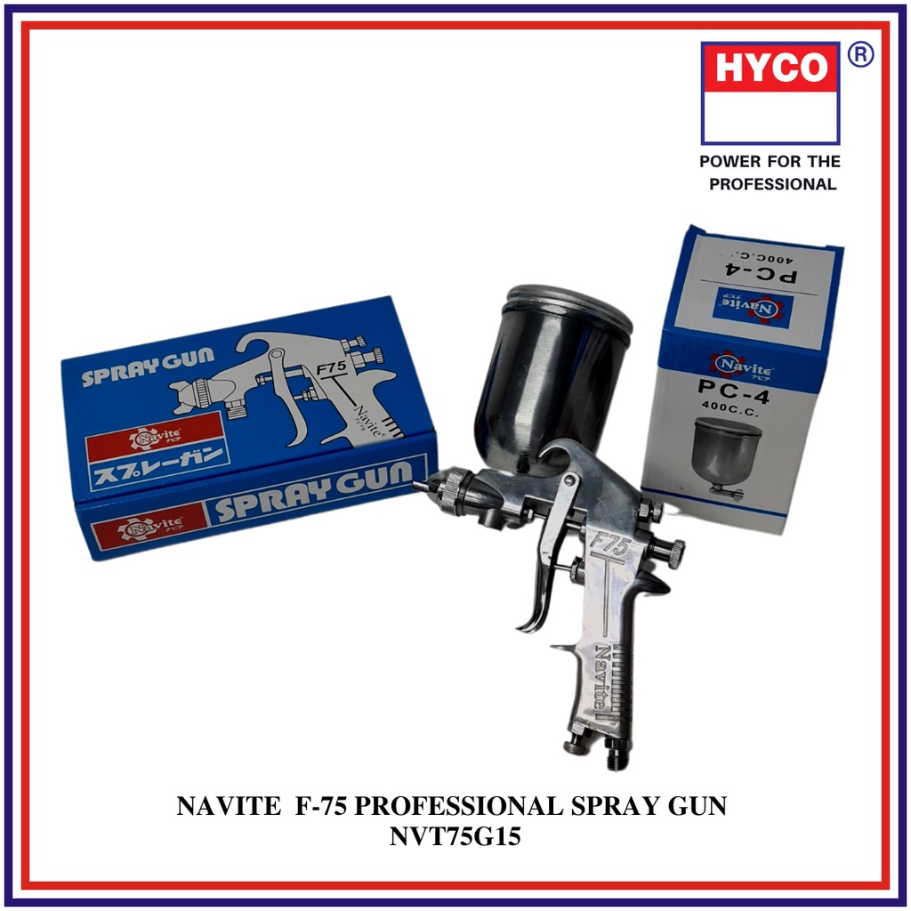 NAVITE F-75 Professional Spray Gun 400ml/ 750ml/1000ml Compressor Air ...