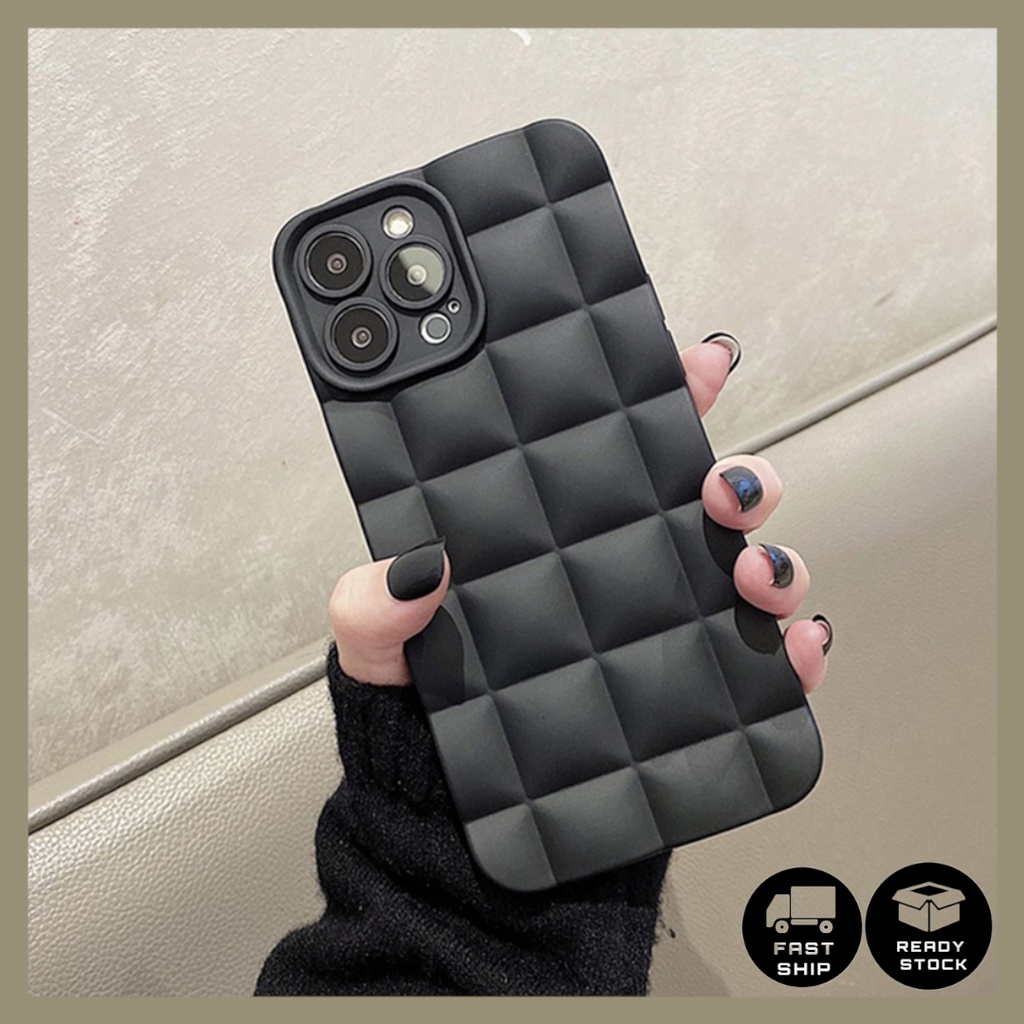 Luxury Cubic Check Box Camera Lens Protection Soft Casing 3D Square for ...