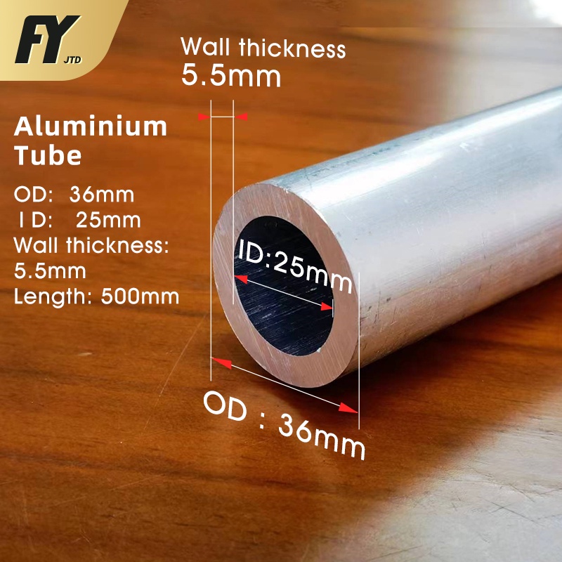 FUYI Aluminum tube OD 36mm ID 25mm alloy tube 36mm outer diameter 25mm ...