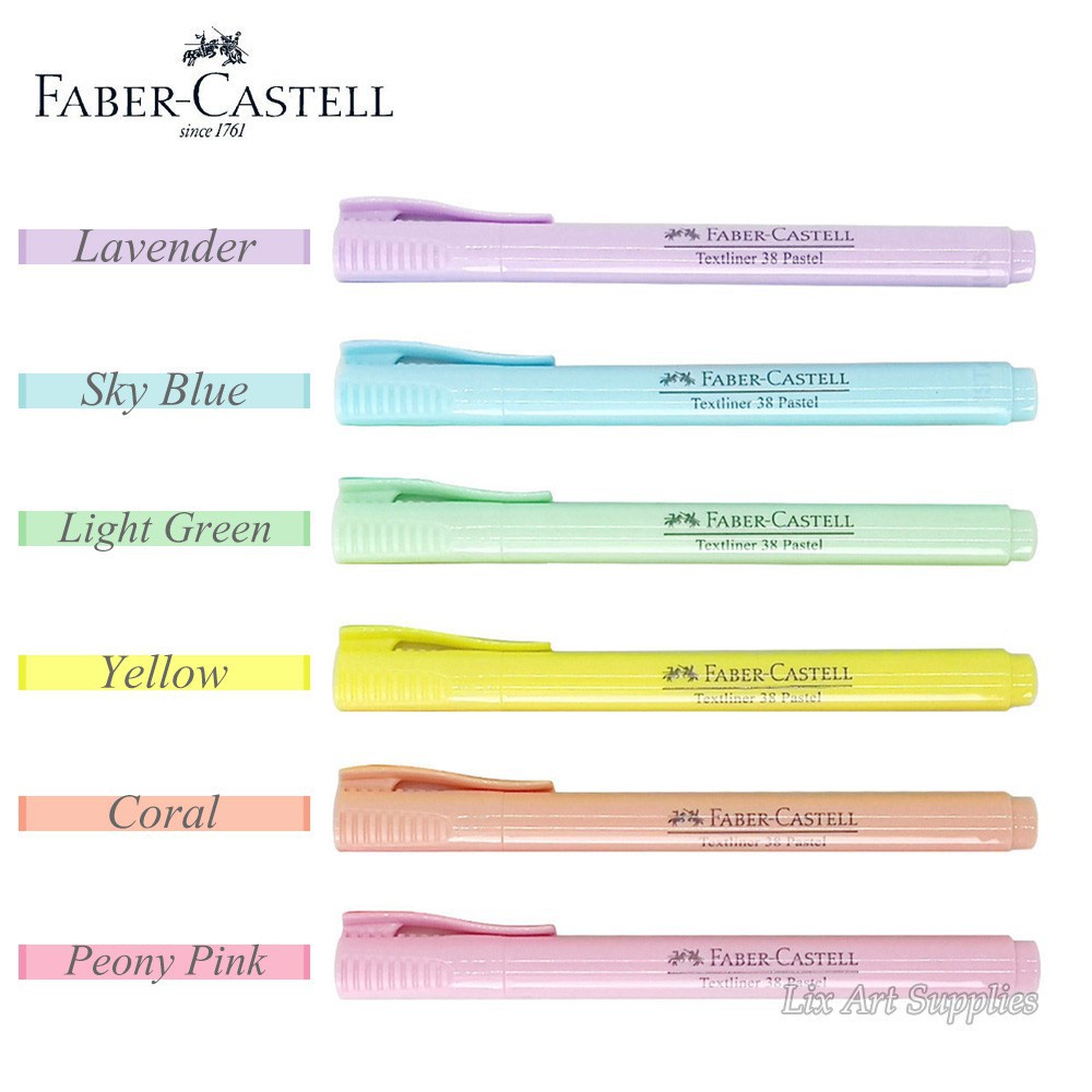 STABILO Highlighter Faber Castell 38 Pastel Textliner Pen Shape Faber ...