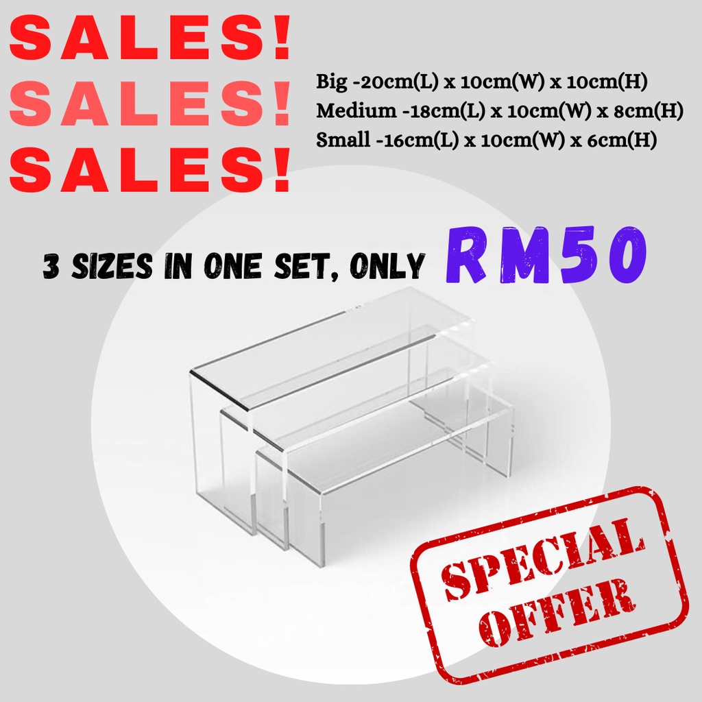 [READY STOCK] U-shaped Acrylic Display Risers | Shopee Malaysia