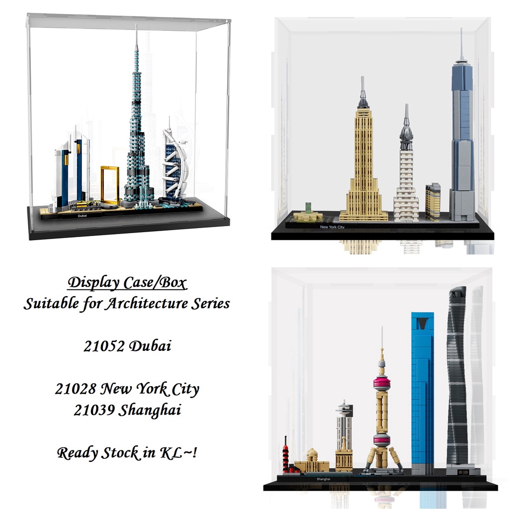 Acrylic Display Case/Box L30xW10xH30cm or H35cm Suitable for Lego 21052 ...