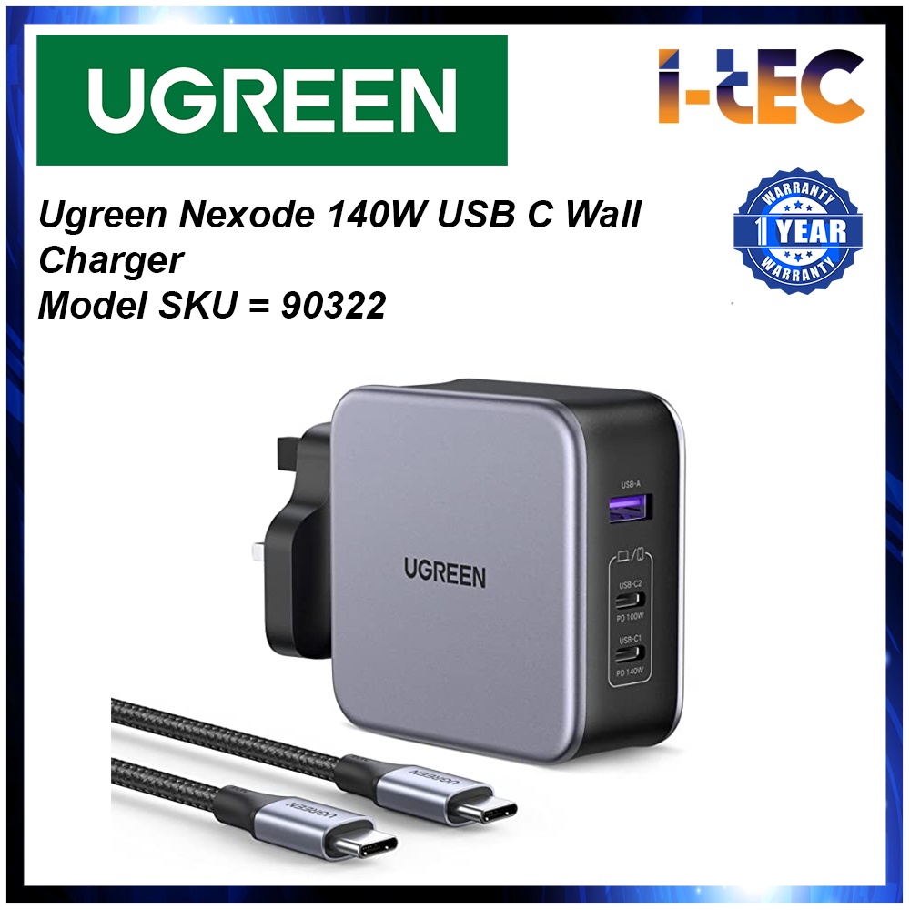 UGREEN 2C1A GaN Fast Charger 140W Wall Charger UK Plug(90322) | Shopee Malaysia