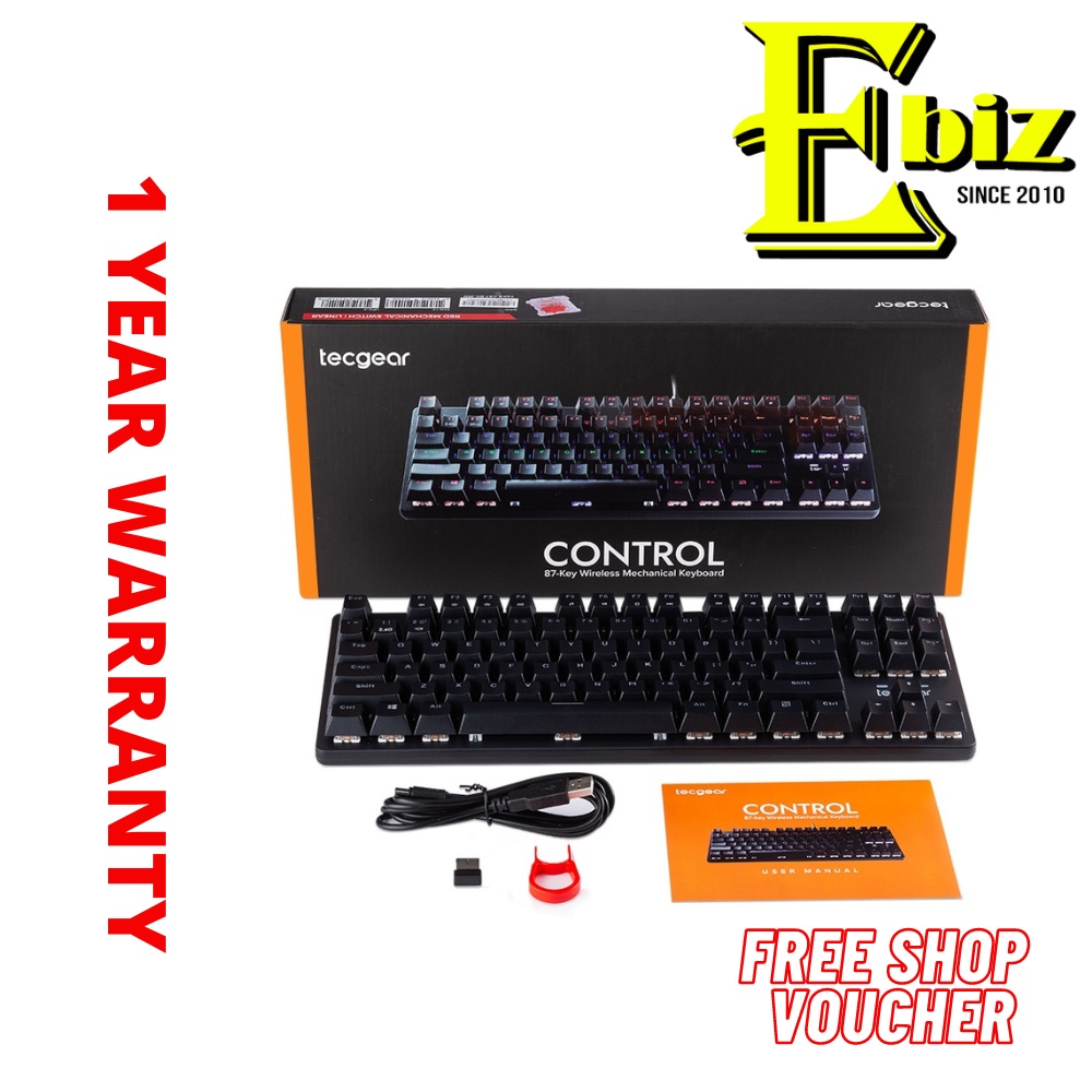 TECGEAR CONTROL 87 KEY RGB Wireless Jerrzi Mechanical Keyboard | Shopee ...