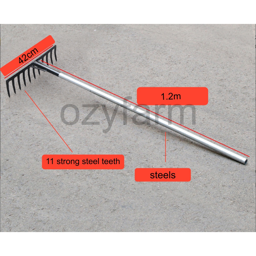 Penyakar rumput besi metal grass rake penyapu pencakar besi | Shopee ...