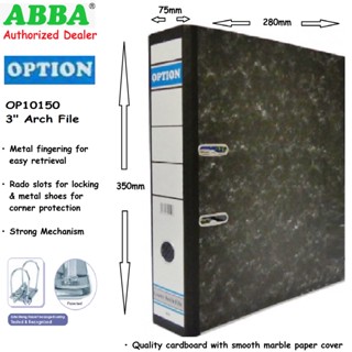 ABBA Option Arch File 2 inch / 3 inch Fail Kulit Keras Hitam 2 Inci / 3 ...