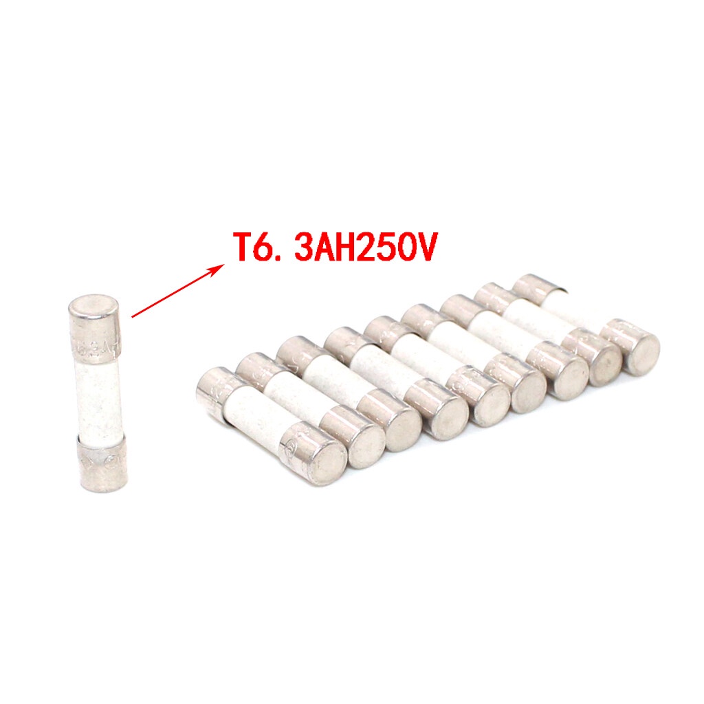 20pcs/lot Slow Blow Fuse 5*20mm T6.3AH250V Cylindrical Ceramic Fuse T 1 ...