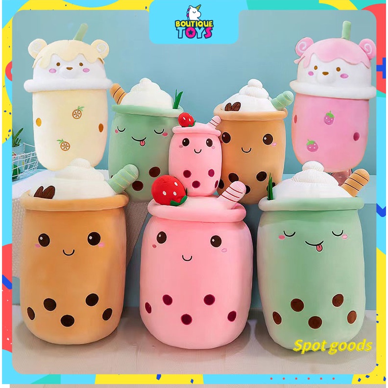 Tea Cup Boba doll fruit plush toy anak patung milk tea Soft Doll Tea ...