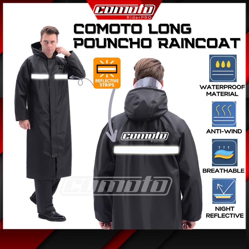 COMOTO Oxford Poncho Raincoat Baju Hujan Waterproof Rain Coat ...