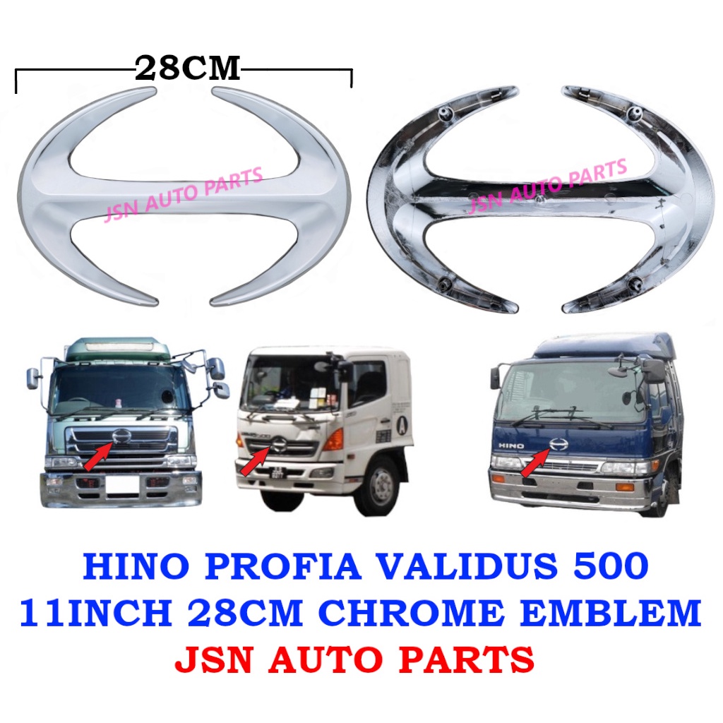 J120S08 CHROME 28CM EMBLEM MARK LOGO HINO PROFIA VALIDUS 500 CHROME ...
