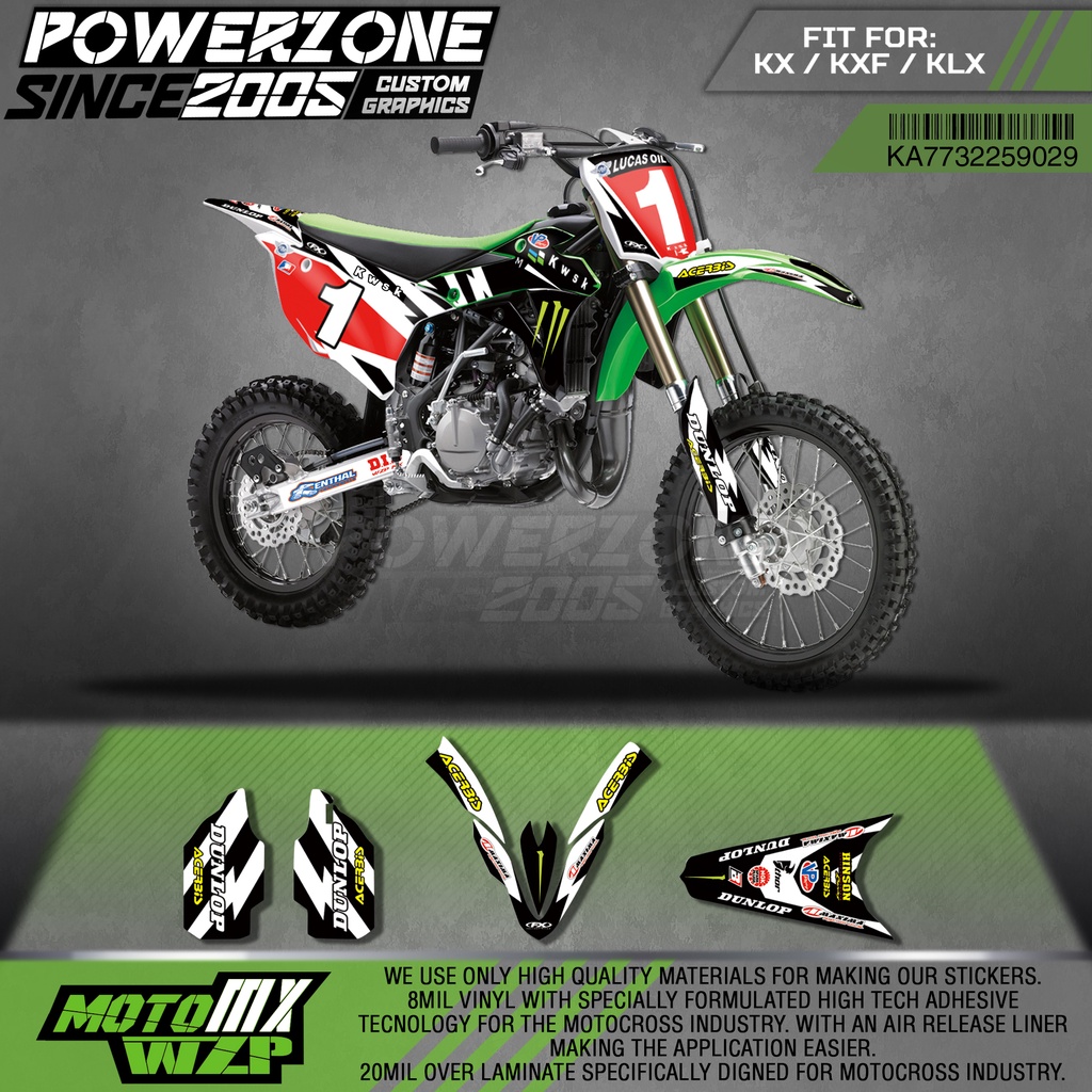 PowerZone Custom Team Graphics Decals 3M Stickers Kit For Kawasaki ...