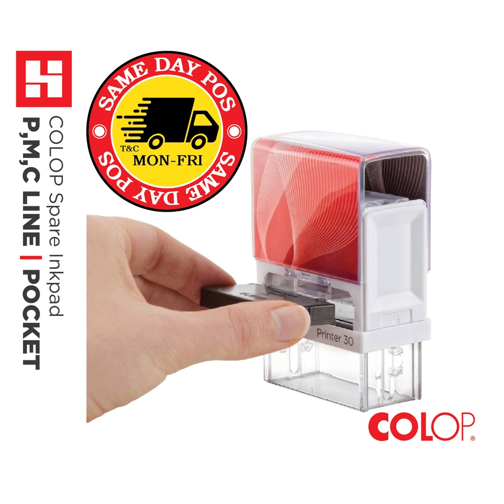 SAME DAY POS * Rubber Stamp * COLOP Printer Line & Pocket Plus Spare Ink Pad | Shopee Malaysia