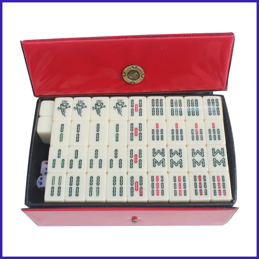 Travel Mahjong Sets 144 PCS Mini Mah Jong Classic Game Portable Majiang ...