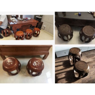 Rosewood Drum Stool in Chinese Antique Style Solid Wood round Stool ...