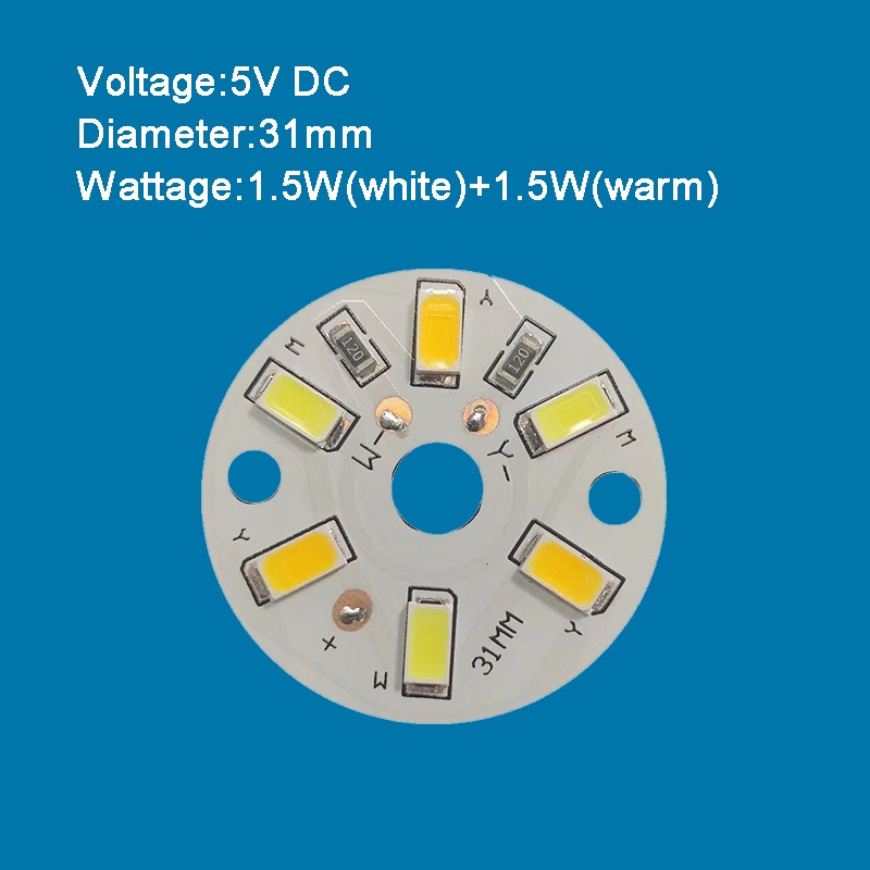 2pcs 5V 12V Low Voltage SMD Led Chip Tri-color Segmented two-color Lamp Light Board Bulb Round ...