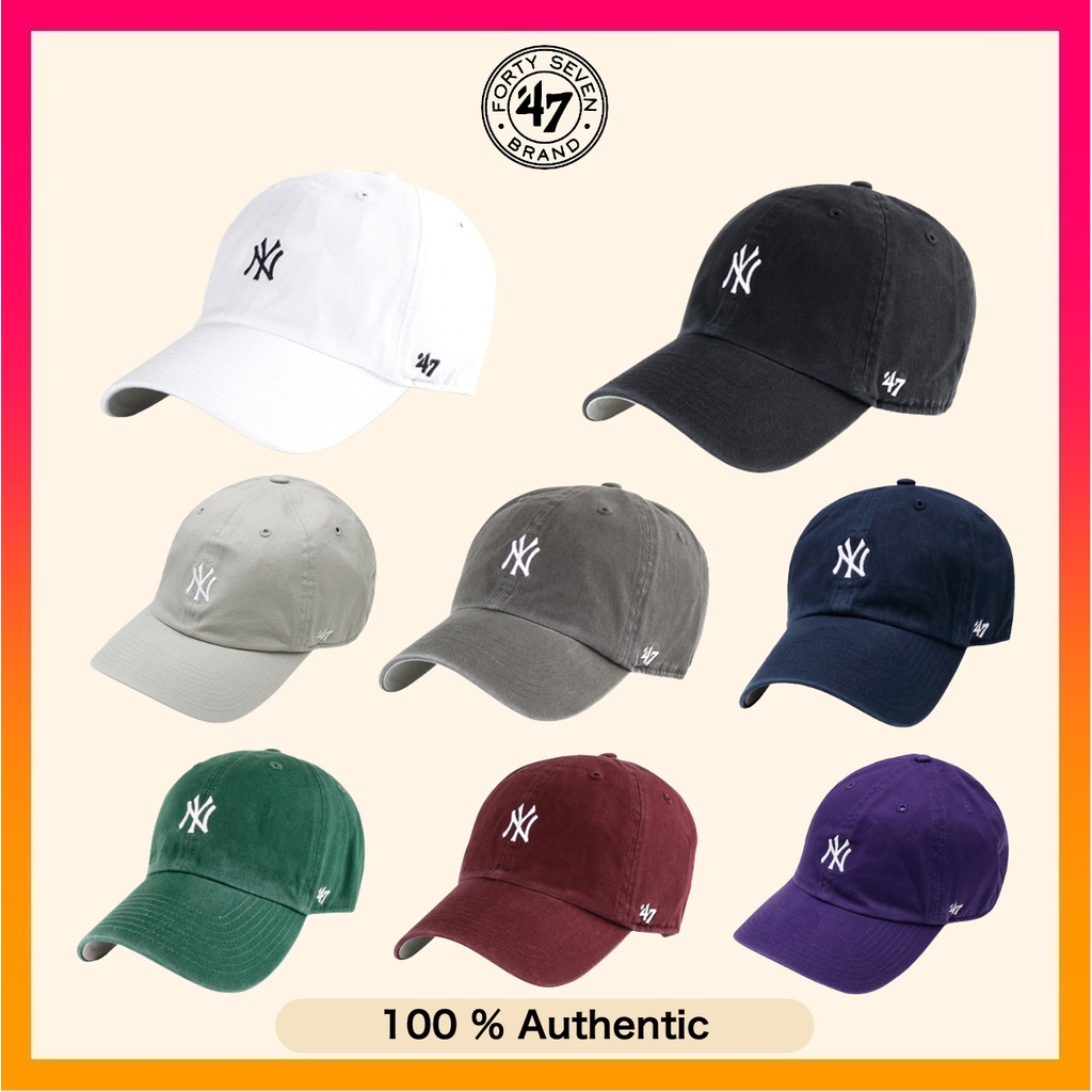 47 Brand MLB NY Ball Cap Small Logo Caps - 15 Colors (2025 New Color ...