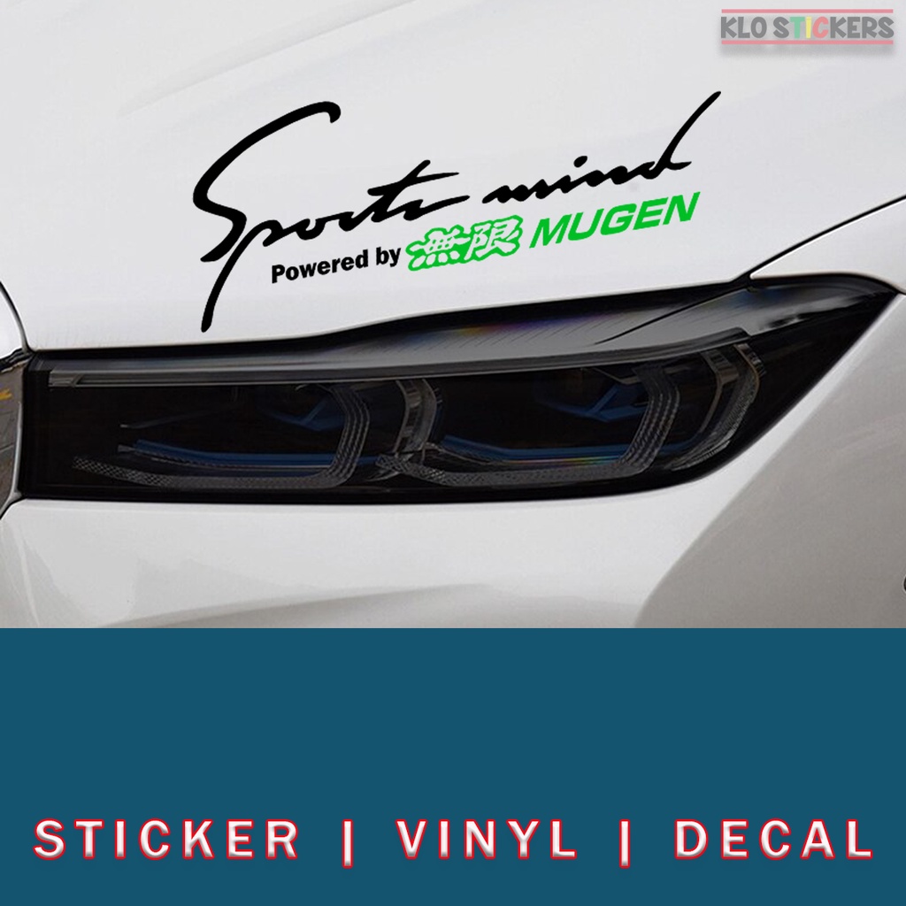 Sports Mind Powered By Mugen Logo Car Sticker Bumper Mirror Hood Vinyl ...