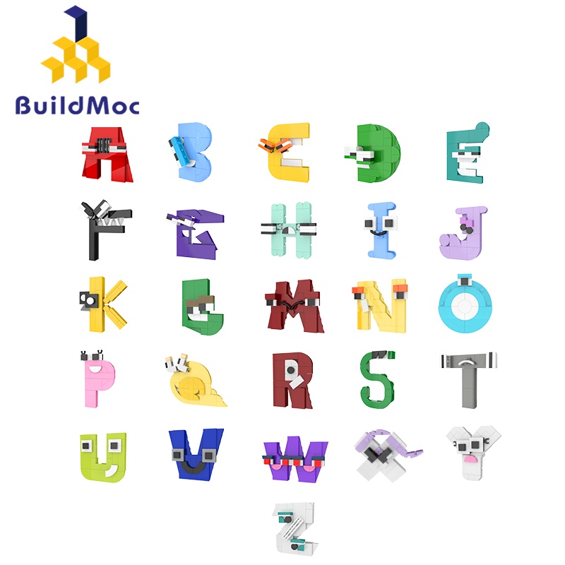Buildmoc creative Alphabet Lore 26 English letters model MOC Set ...