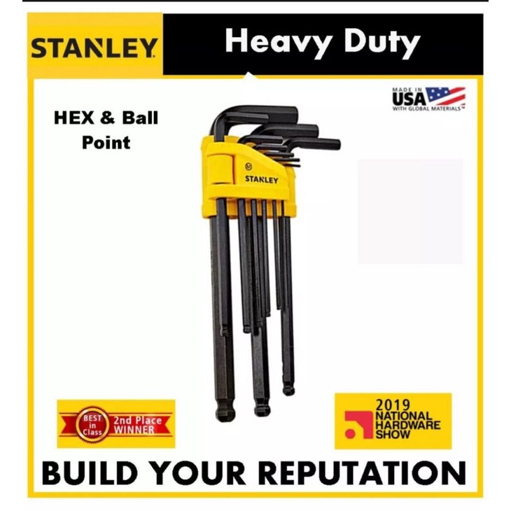 Stanley 69-256 Ball Hex Key Extra Long Allen Wrench Socket Wrench Pipes ...