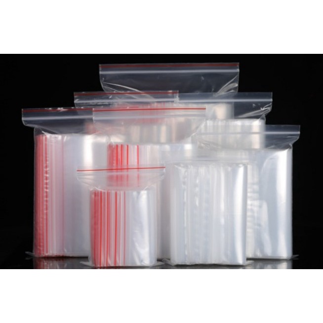 [100pcs] Plastic Zipper Bag / Transparent Packaging Plastic Bag with ...