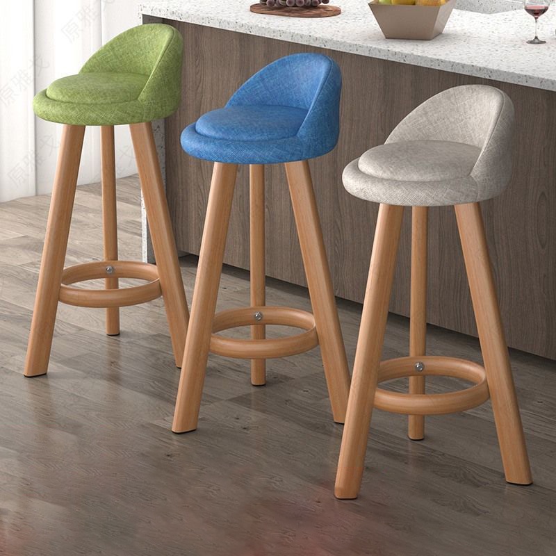 Nordic bar chair high stool back chair simple and luxurious high stool ...