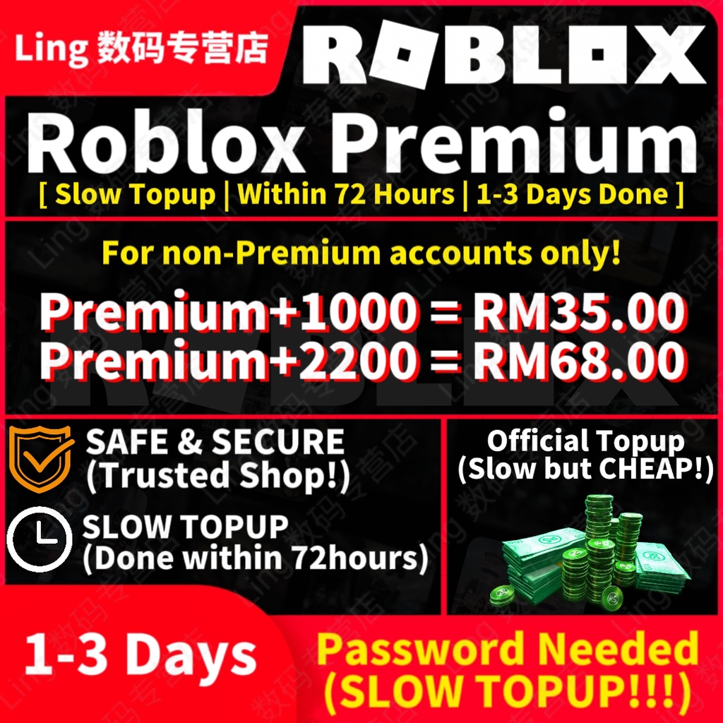[1-3DAYS] Roblox toys Roblox premium ready-stock in Malaysia instant ...