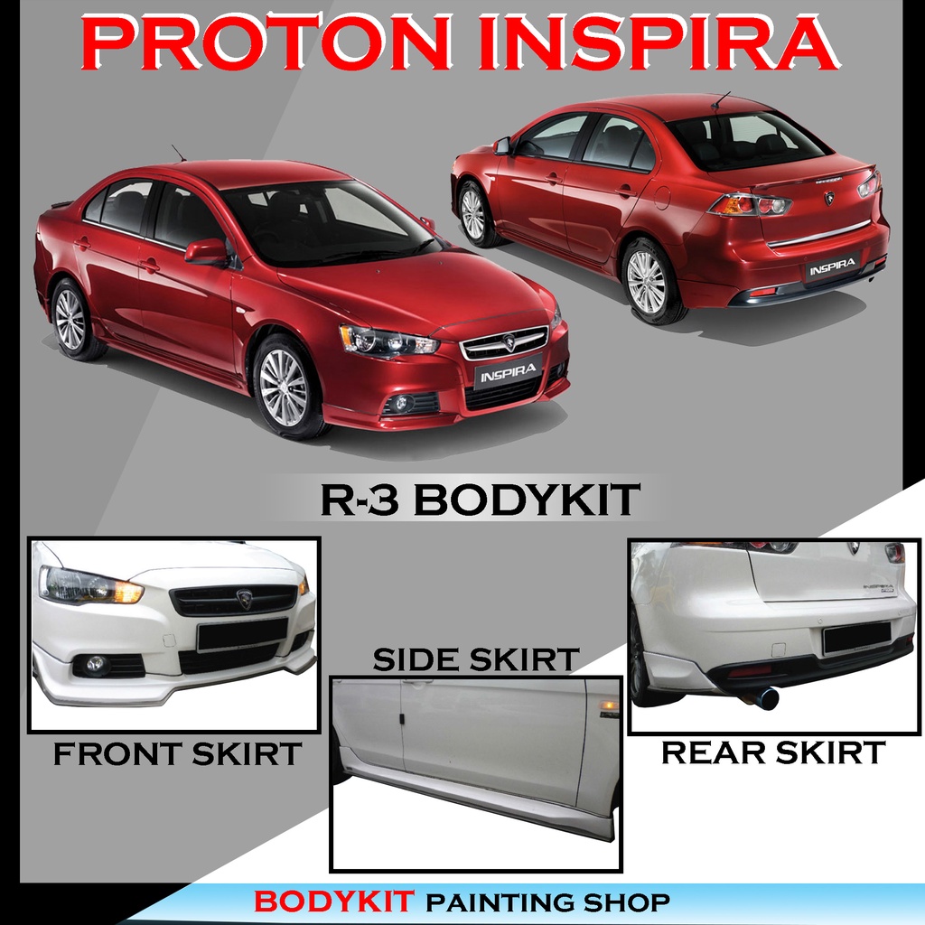 PROTON INSPIRA R-3 STYLE FULLSET SKIRTING(FRONT SKIRT,SIDE SKIRT, REAR ...