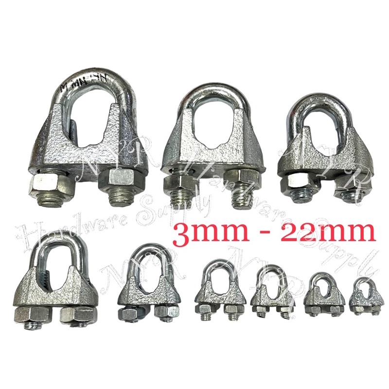 GALVANIZED WIRE ROPE CLIP 3MM-22MM/ 3mm 5mm 6mm 8mm 10mm 13mm 16mm 20mm ...