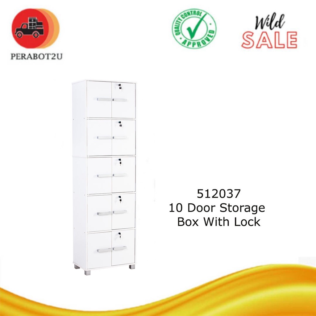 10 Door Storage Cabinet with Lock/ Almari Berkunci /5 Tier Locker ...