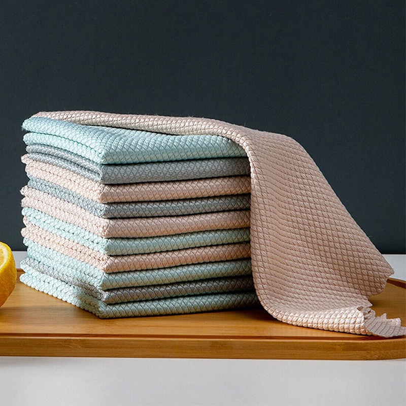 WHOLESALE | Soft Fabric Fish Scale Cleaning Cloth Clean Wiping Table ...