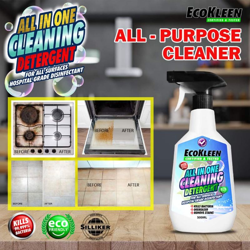 500ML ECO KLEEN MULTIPURPOSE HOME KITCHEN CLEANING DETERGENT AND ANTI ...