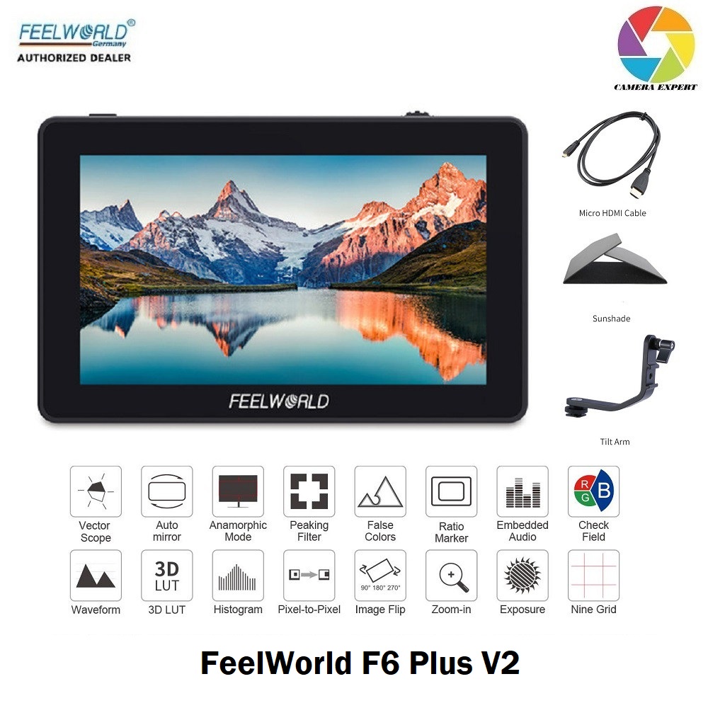 Feelworld F6 Plus V2 6 Inch Ips 3d Lut Touch Screen 4k Hdmi Monitor