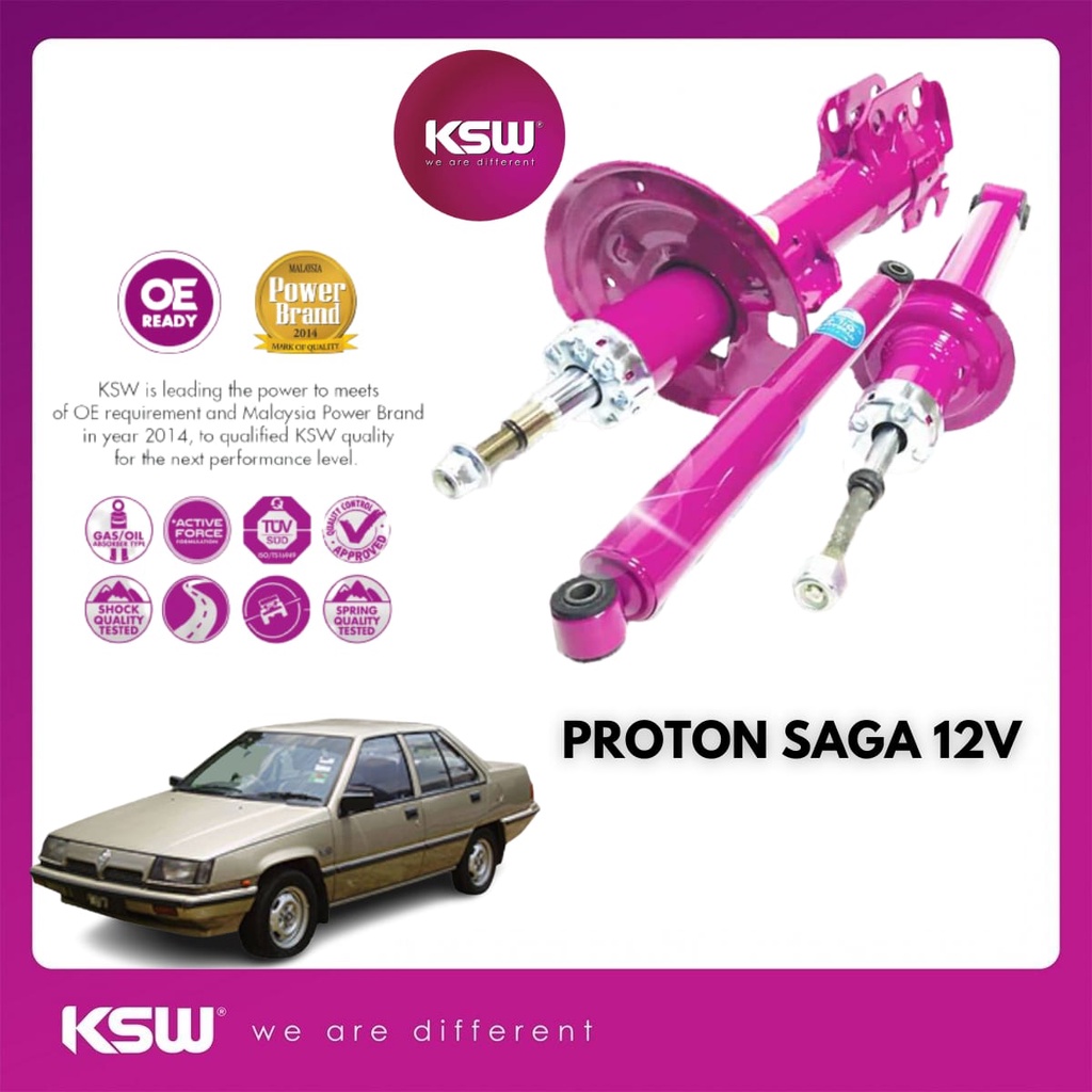 🔥Ksw Shock Absorber( Gas)PROTON SAGA 12V Front & Rear | Shopee Malaysia