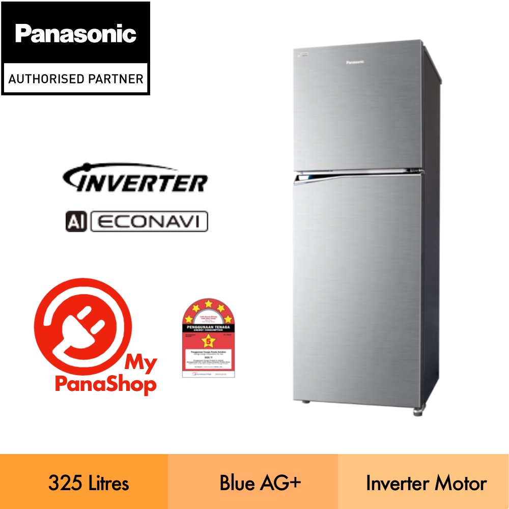 Panasonic Inverter Energy Saving 2-Door Top Freezer Refrigerator (325L ...