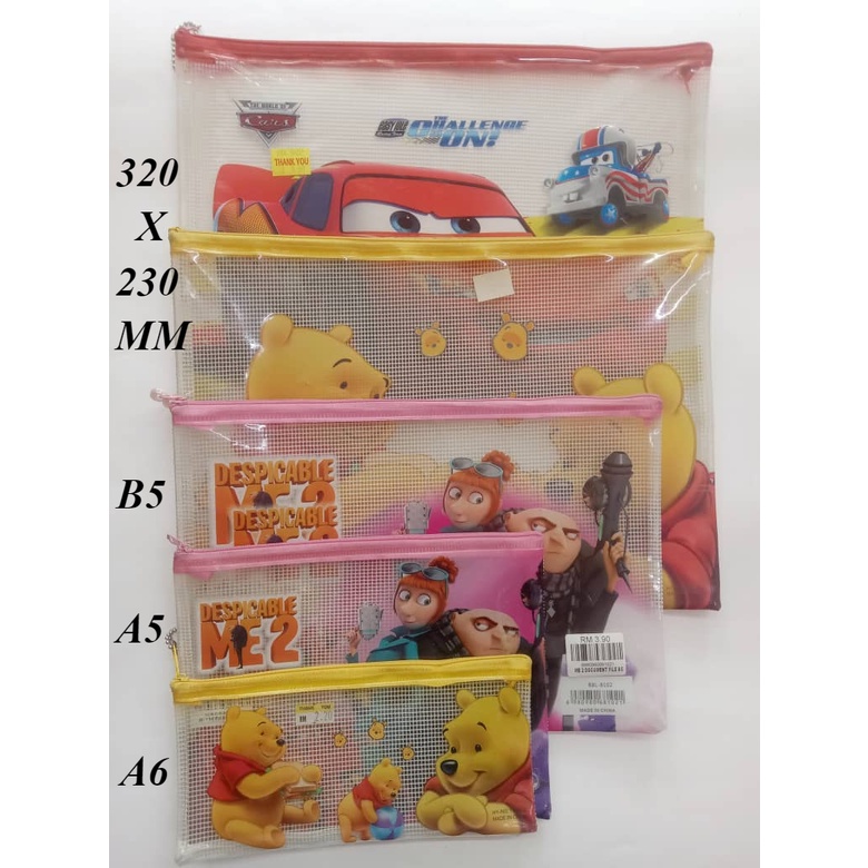 CARTOON ZIPPER BAG A6/A5/B5/320X230MM | Shopee Malaysia