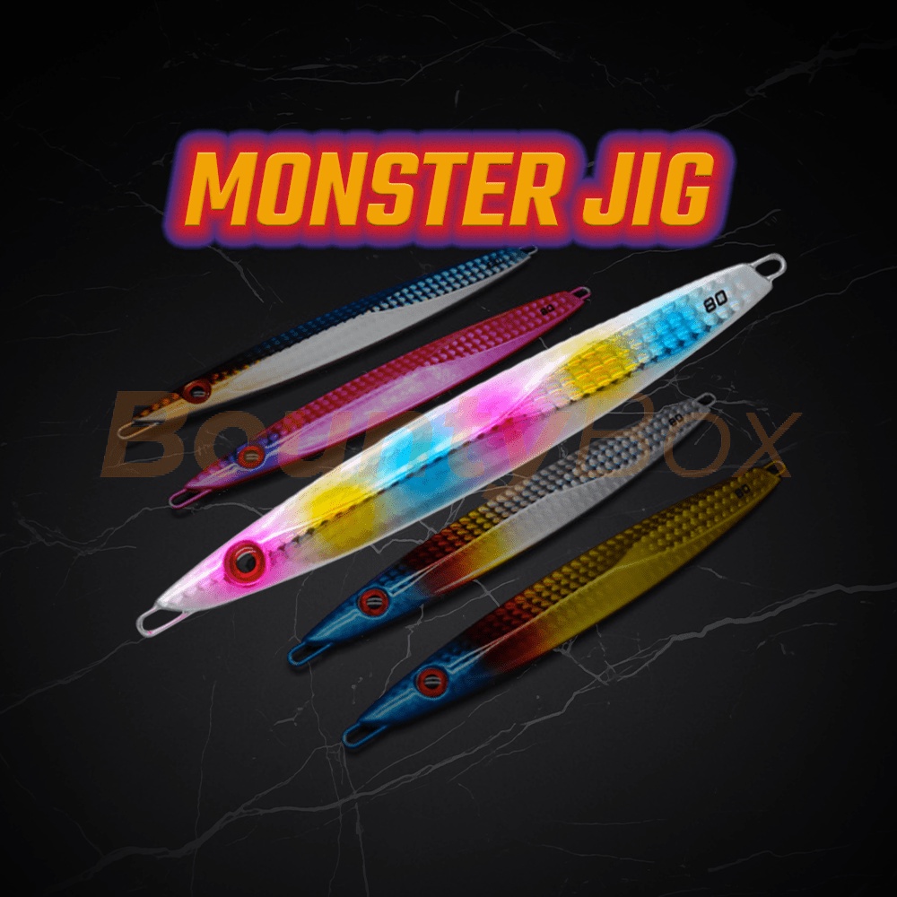 Monster Jig Metal 80g/100g Fishing Lure Lead Pancing Ikan Bilis Micro ...