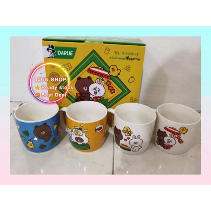 Darlie LINE Friends Mugs Set (4 designs) | Shopee Malaysia
