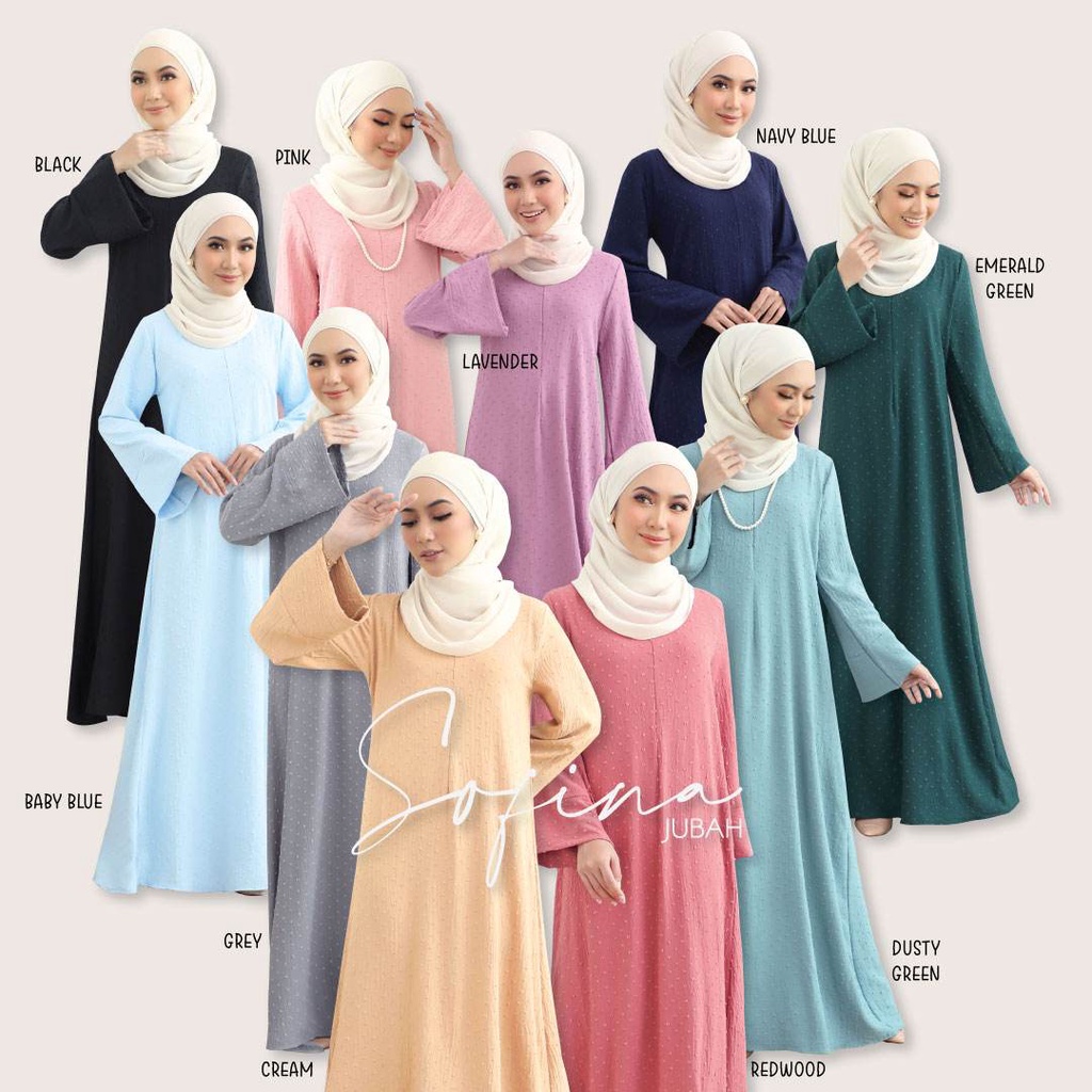 CHICCHOC l SOFINA JUBAH MODEN 9098 BAJU RAYA READY STOCK | Shopee Malaysia
