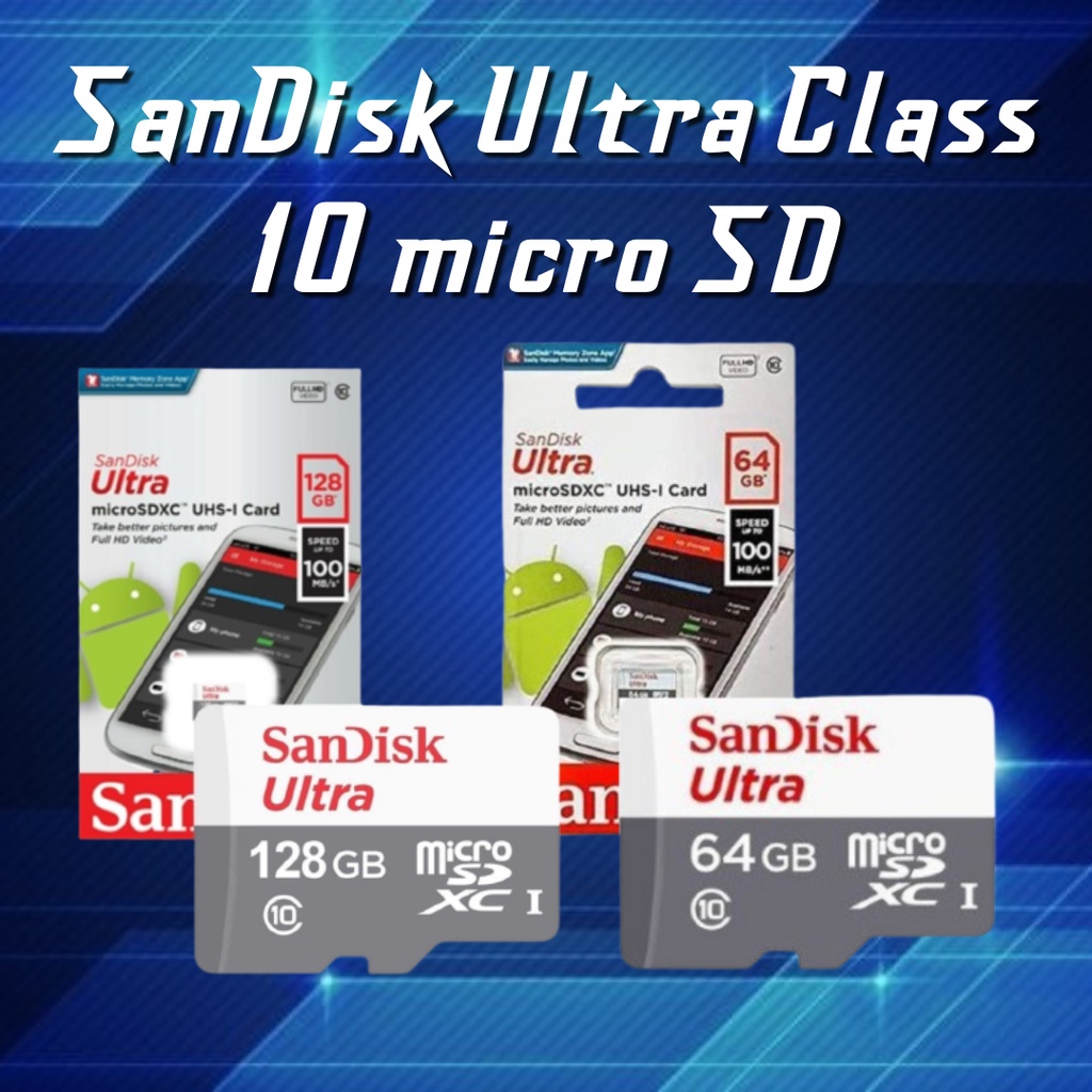 SanDisk Ultra Class 10 microSD for Smartphone & Tablets (64GB/128GB ...