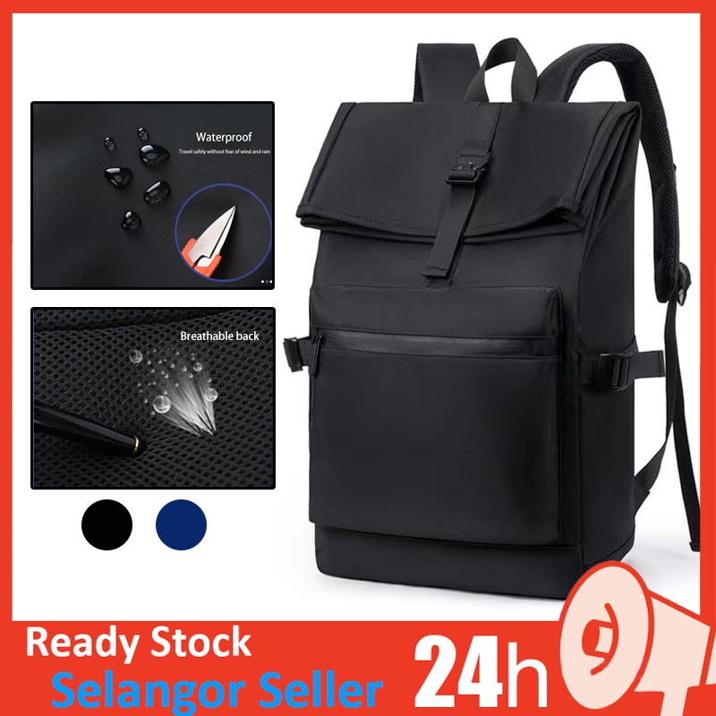 AMG Backpack With Large Capacity Beg Sekolah Hitam Beg Belakang Travel ...