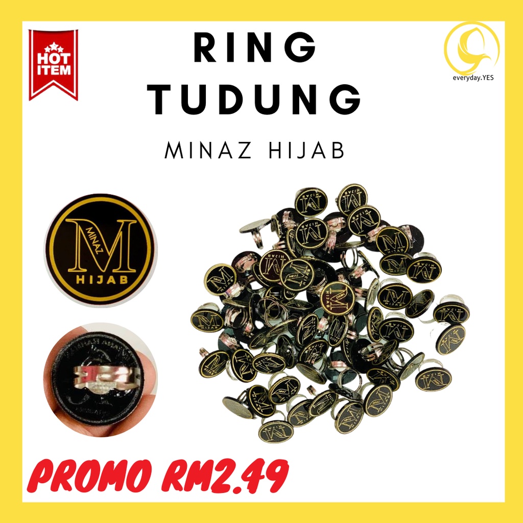 Ring Tudung Bawal Minaz Hijab Acrylic Sebesar syiling 50 sen / Brooch / Scarf / Shawl | Shopee ...