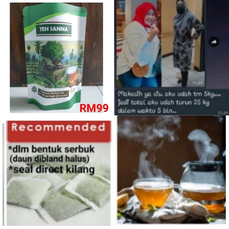 Teh Sanna Slimming 100 % Daun senna/Senna Tea leaf/ Daun sena uncang ...
