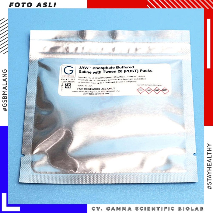 JAWTM Phosphate Buffered Saline with Tween 20 (PBST) Packs / 786-1754 ...