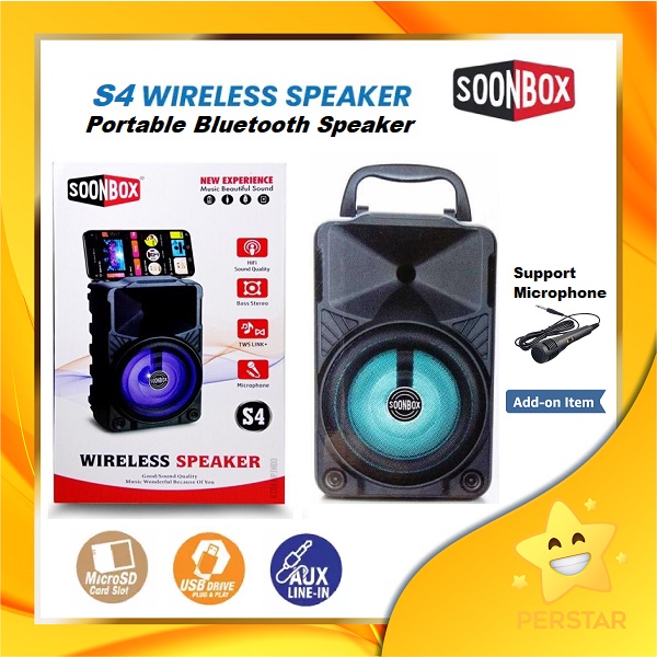 SOONBOX S4 Wireless Speaker Bluetooth / Portable Speaker / Microphone ...