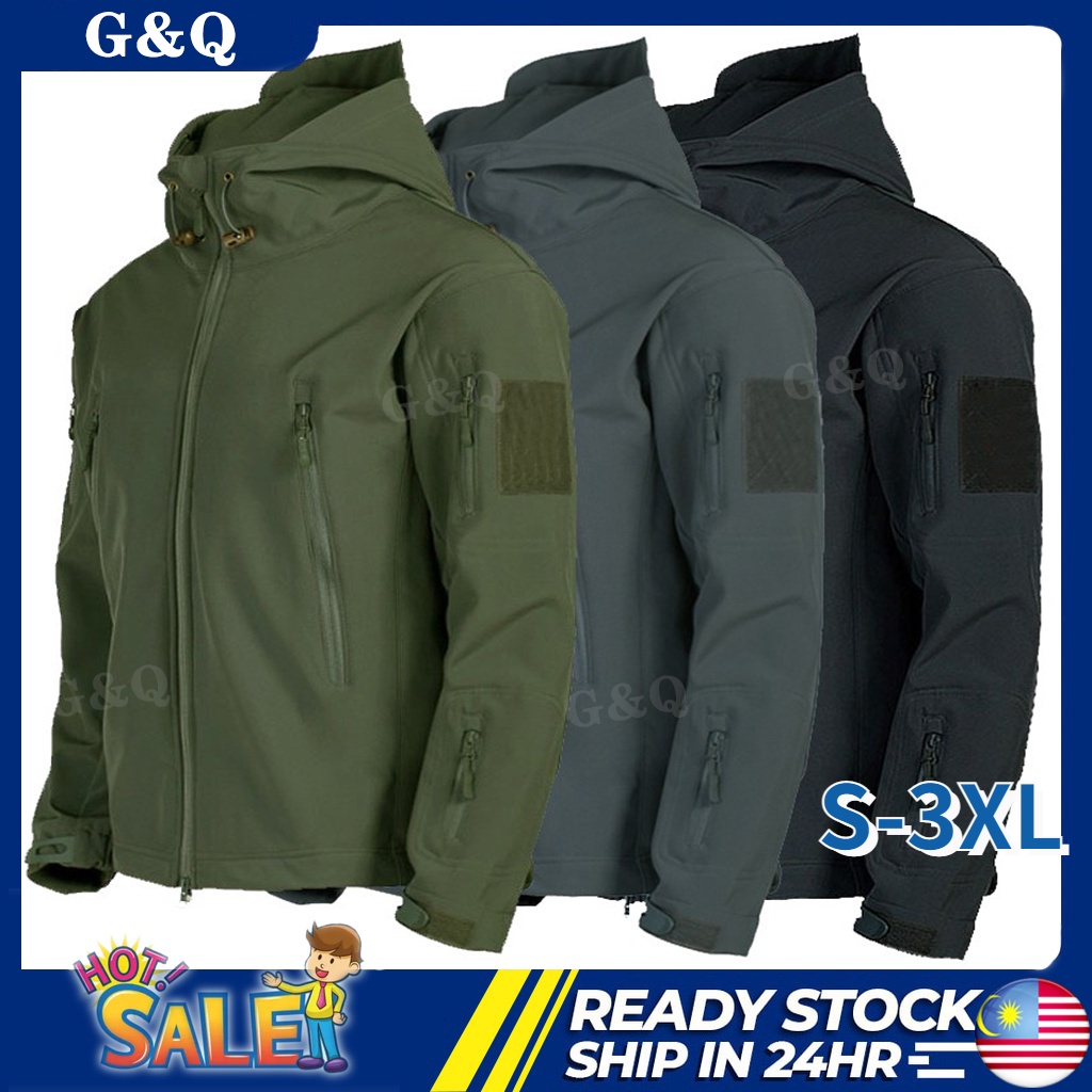 COD Men's Windproof Hooded Assault Jacket Waterproof Jacket Soft Fabric ...