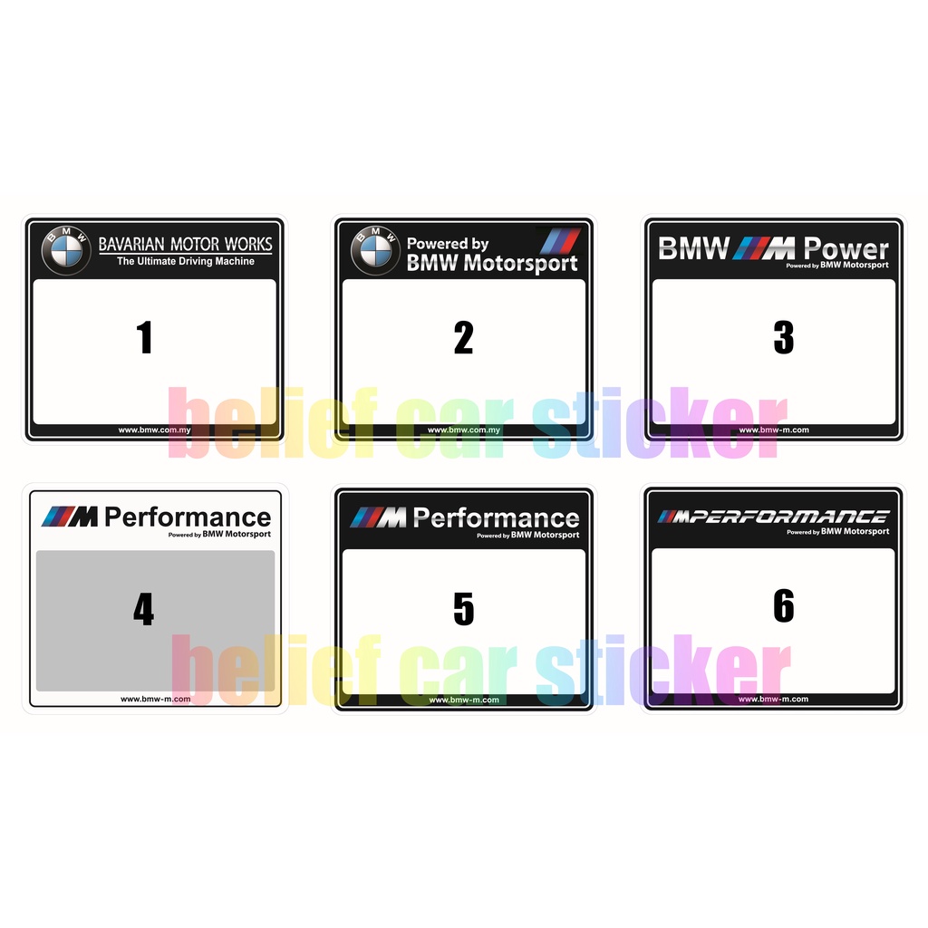 (High Quality) Front Windscreen Roadtax Sticker - BMW Power , M Performance , M Power , Auto ...