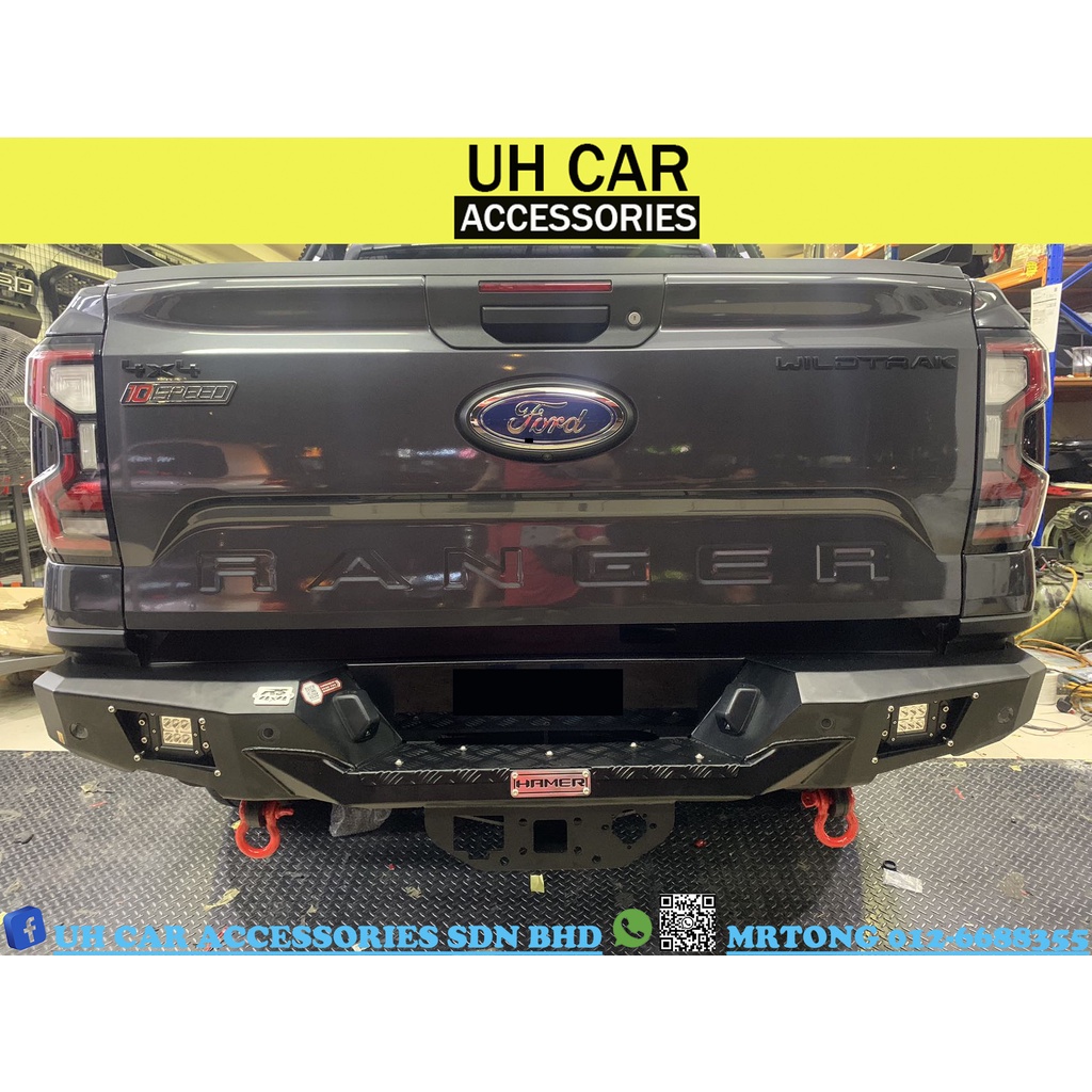 FORD RANGER T9 2022 XL XLT WILDTRAK HAMER REAR BUMPER BULL BAR | Shopee ...