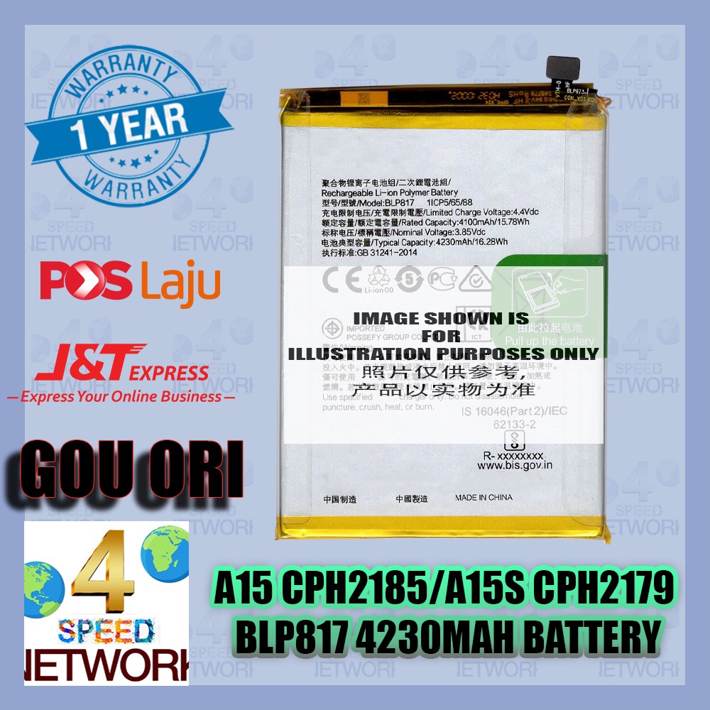 OPPO A15 CPH2185 A15S CPH2179 A16e A16K CPH2349 (A35 5G) BLP817 4230mAh ...